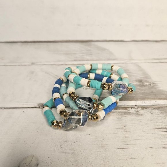 Hand Crafted | Jewelry | Set Of Five Stack Stretch Bracelets Multi ...